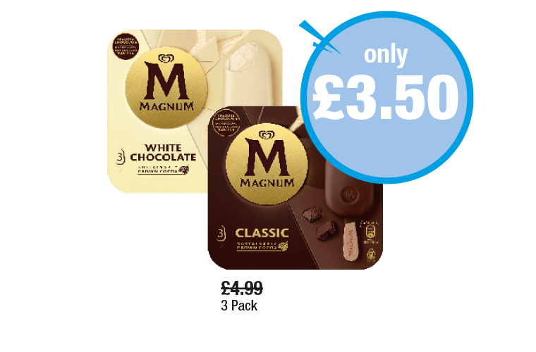 Magnum Classic, White Chocolate - Now Only £3.50 at Premier | Premier ...